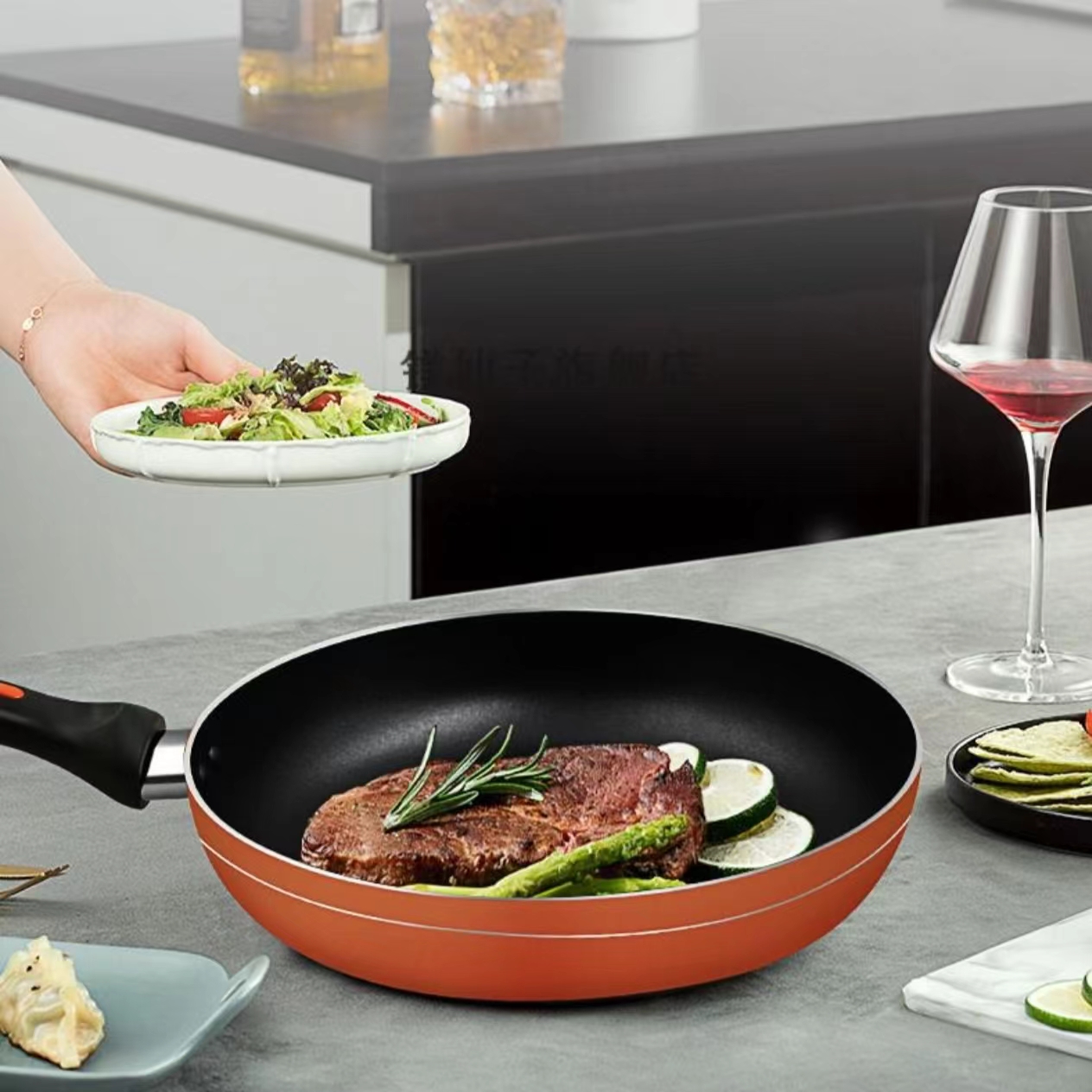 Flat Bottom Frying Pan, Nonstick Cookware Pan - Build Silk Road ...